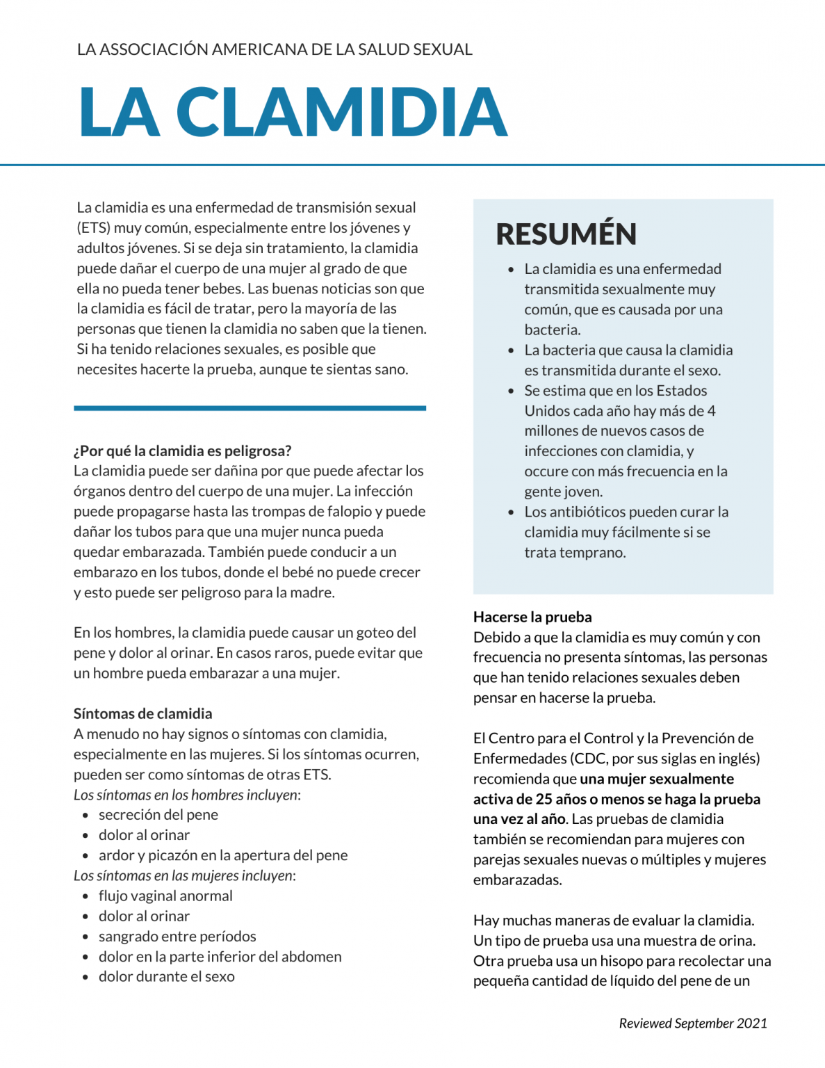 Patient Education Materials – American Sexual Health Association