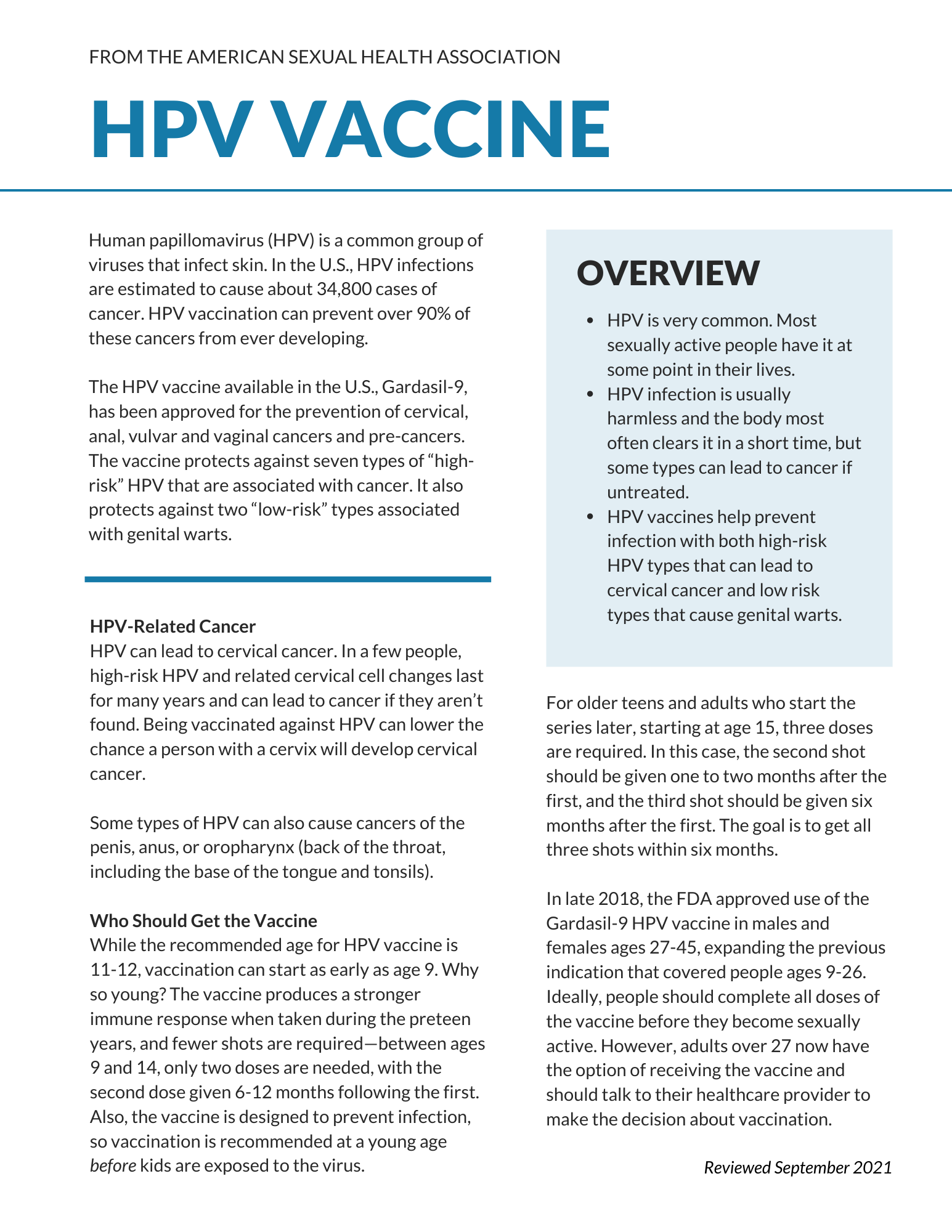 Patient Education Materials – American Sexual Health Association