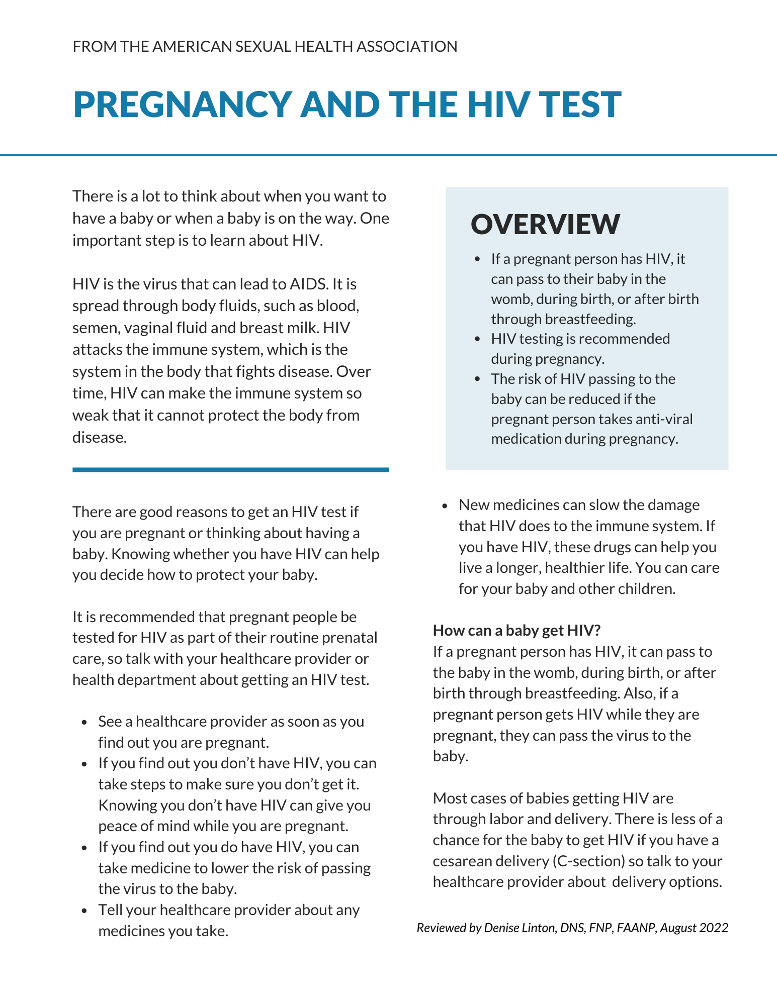 Patient Education Materials – American Sexual Health Association